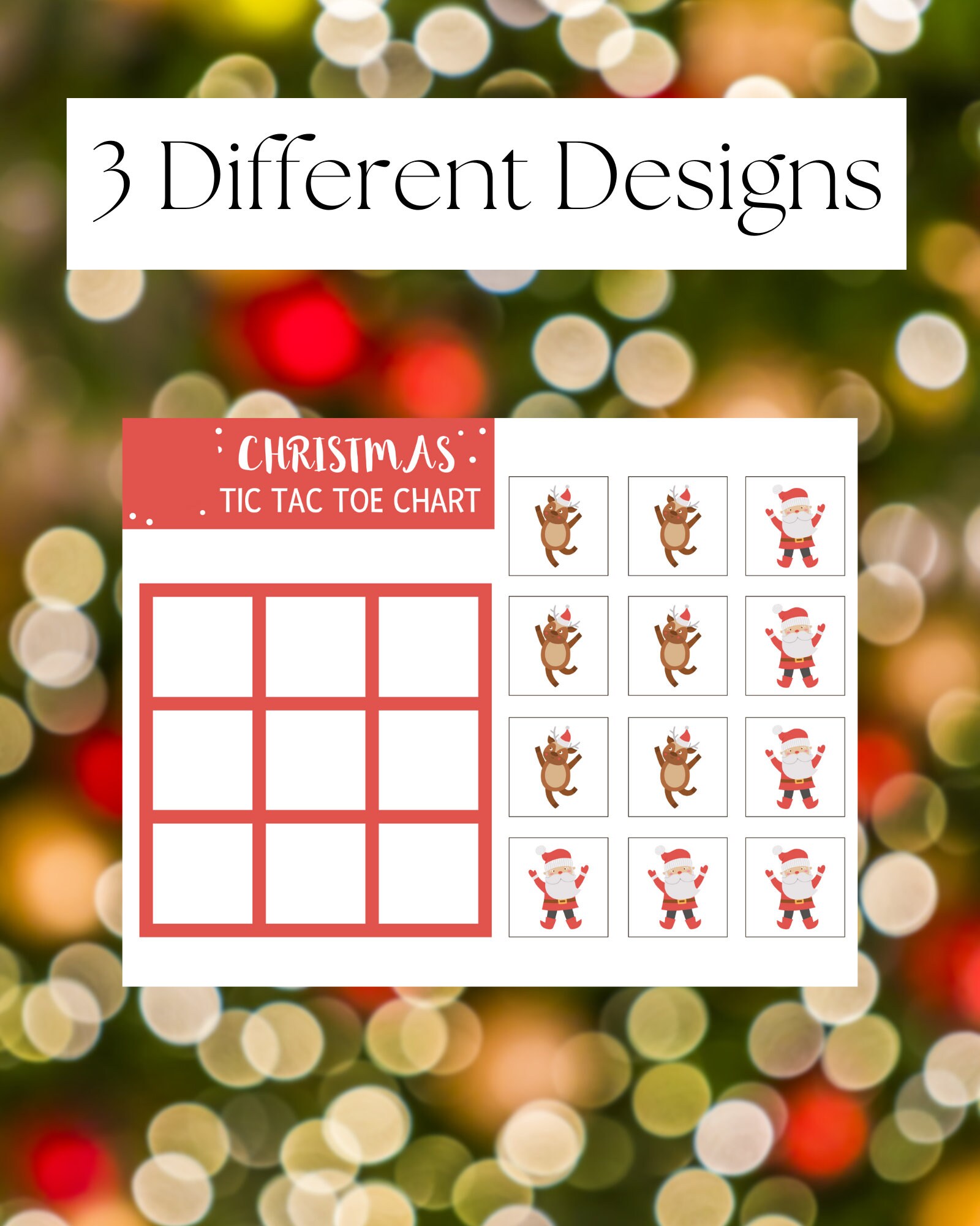 Tic Tac Toe Christmas Kid's Printable Game / Instant Download Christmas ...
