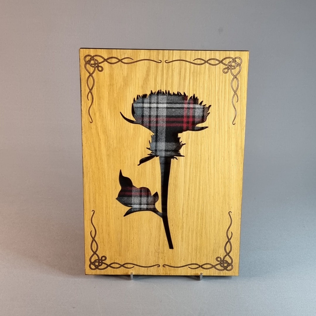 Scottish Thistle Oak Frame & Celtic Knot Design - Etsy