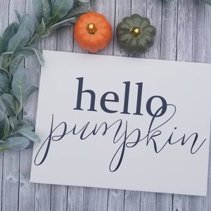 Hello Pumpkin Sign Fall Sign Fall Decor Wood Sign - Etsy