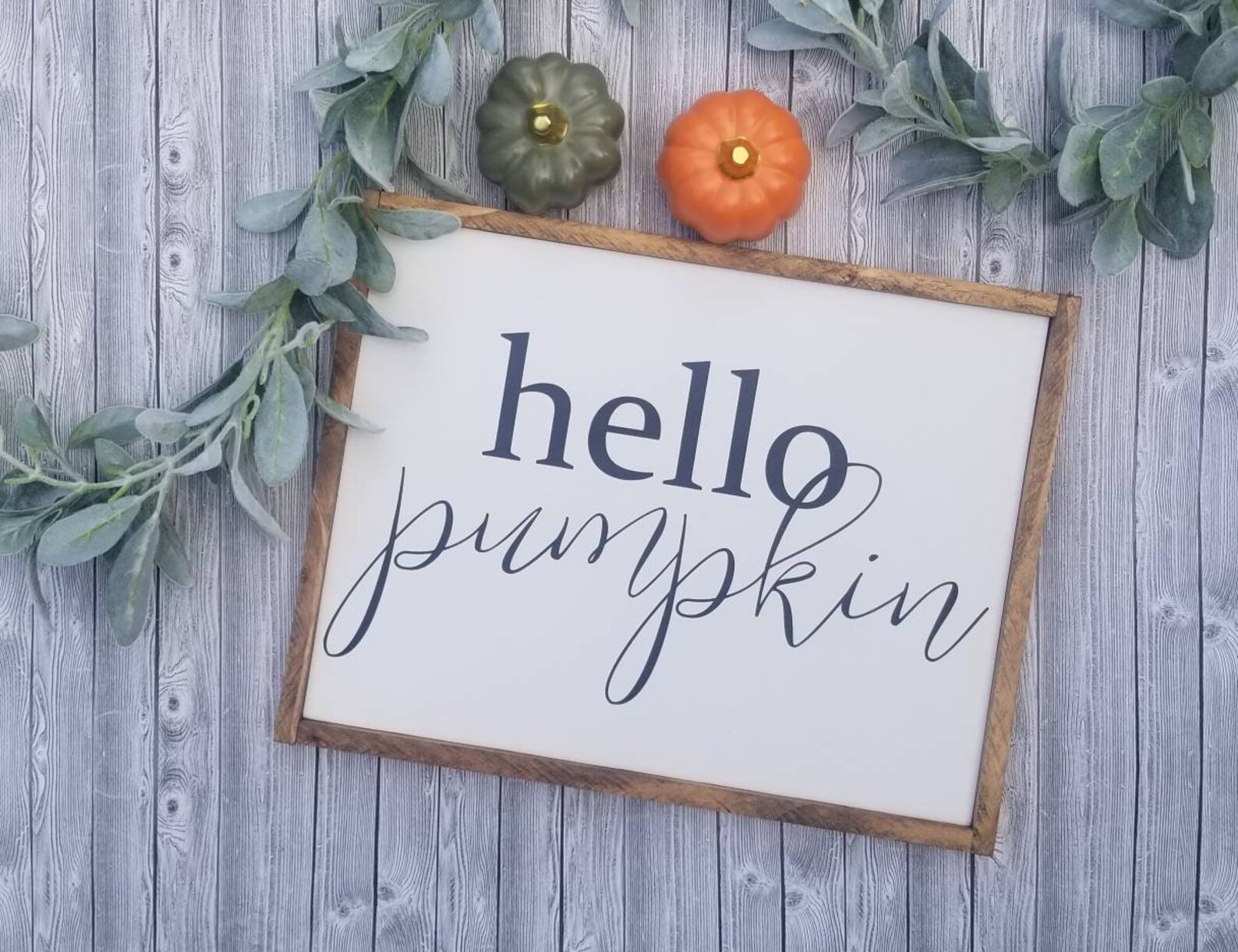 Hello Pumpkin Sign Fall Sign Fall Decor Wood Sign - Etsy