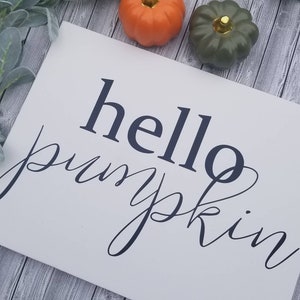Hello Pumpkin Sign Fall Sign Fall Decor Wood Sign - Etsy