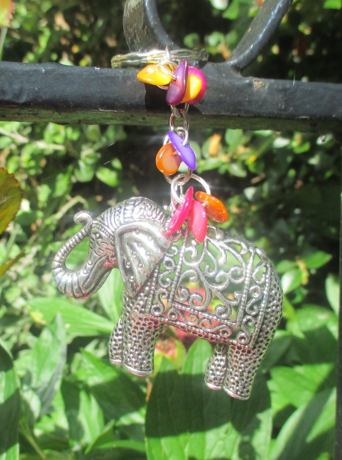 Silver Elephant Keyring Elephant Key Chain Boho Bag Charm - Etsy