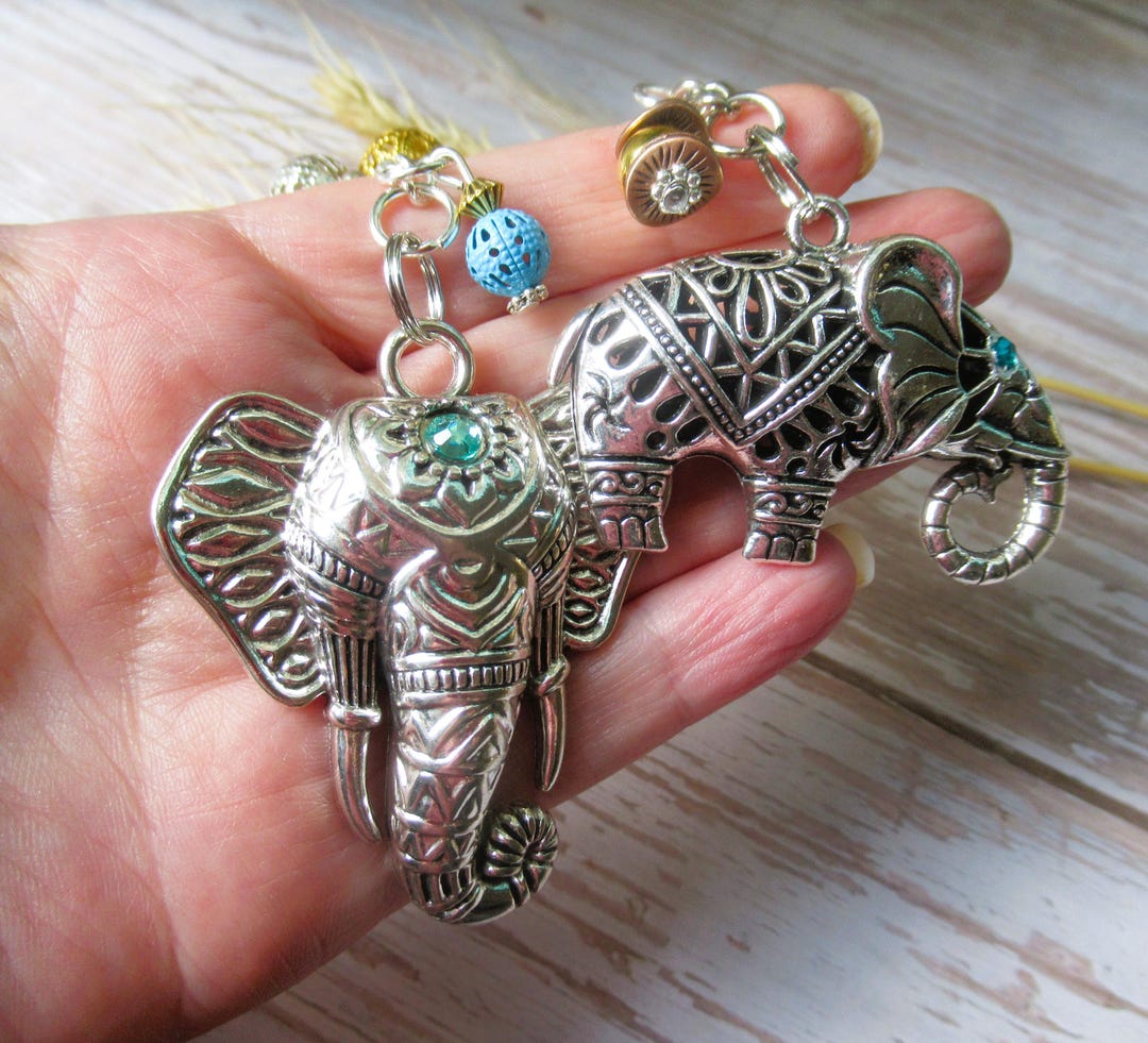 Elephant Keyrings, Pair of Silver Key Chains With Gift Bags - Etsy