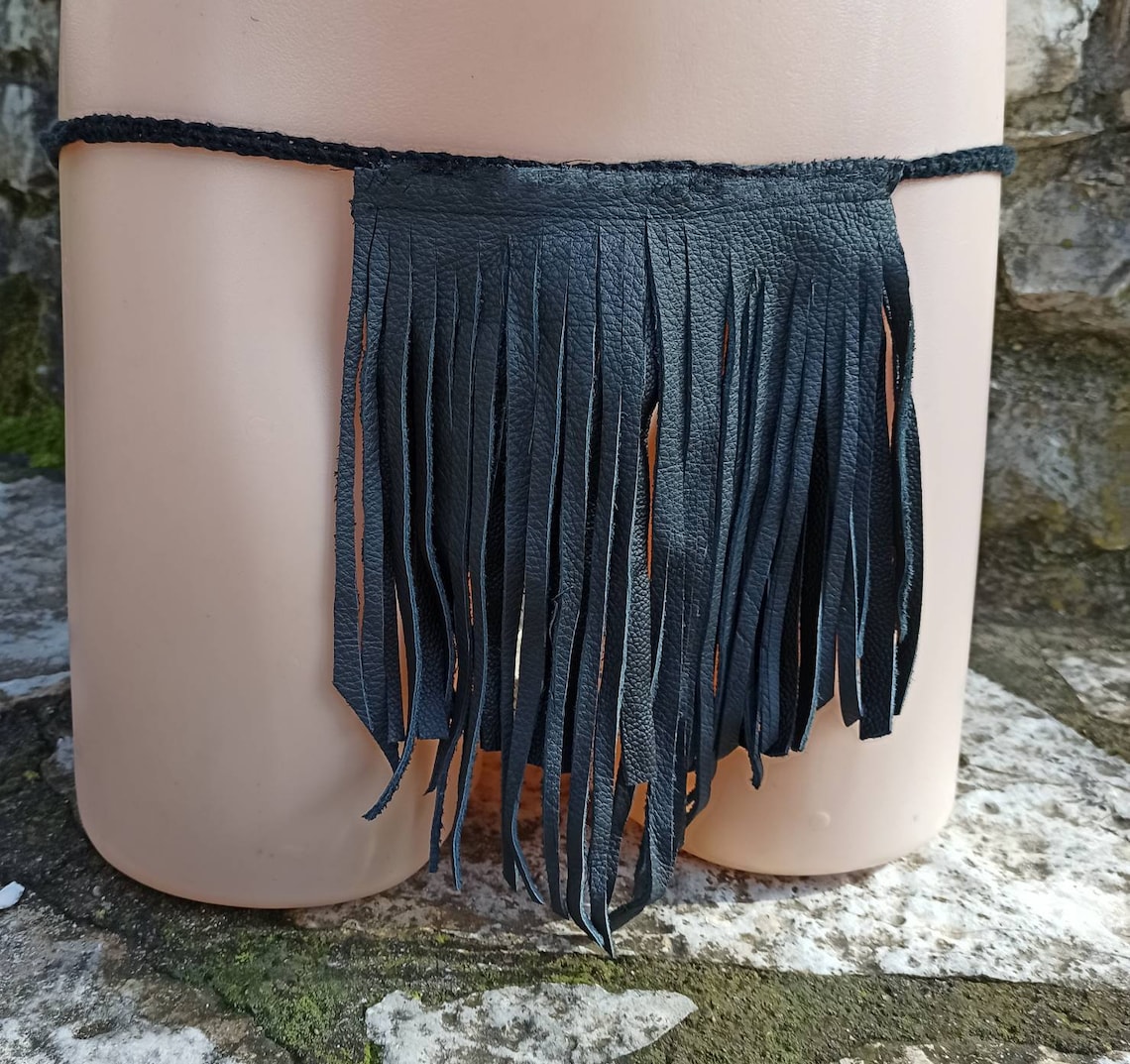 Leather loincloth front Man thongMan custom bikiniThong | Etsy