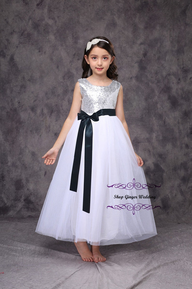 Silver Sequin Girl Dress Flower Girl Dress Toddler Girl Tutu - Etsy
