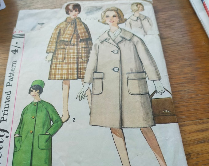 1 Vintage Sewing Pattern for Ladies 1940s Coat With Pockets and a Scarf ...