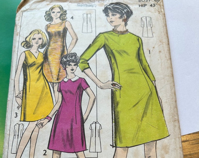 1960's East to Sew Shift Dress Original Sewing Pattern With 4 Neckline ...