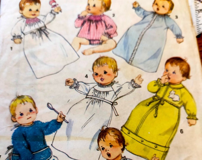 1950s Baby Dress and Pants, Gowns, Sleeping Bag, Feeder & Bib Cut and ...
