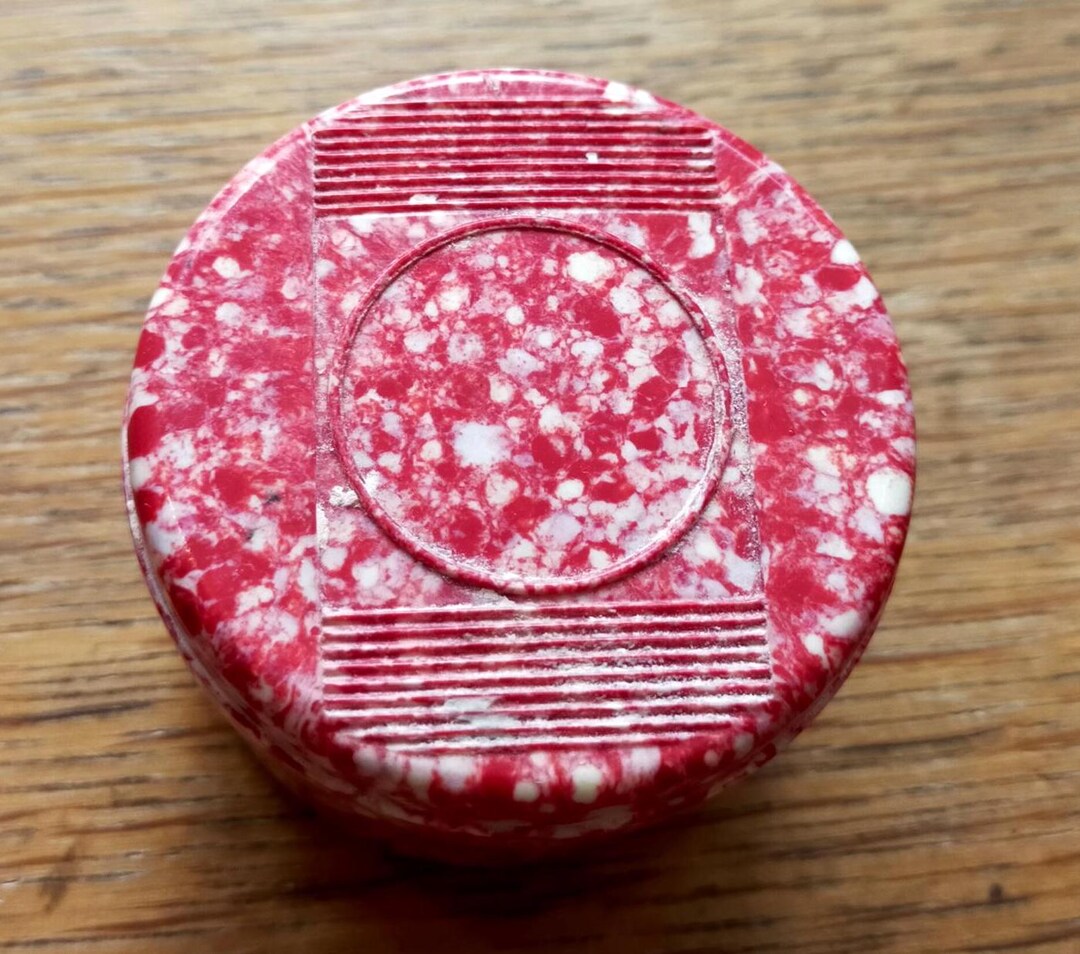 Art Deco 1920s Bakelite Red & White Box for Ladies' Face Powder. Screw ...