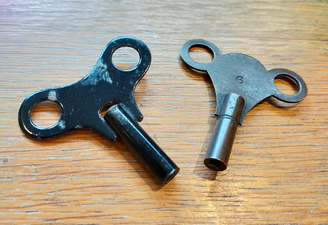 2 Mechanical Wind-up Keys for Mechanical Clocks. 1 Brass the Other ...