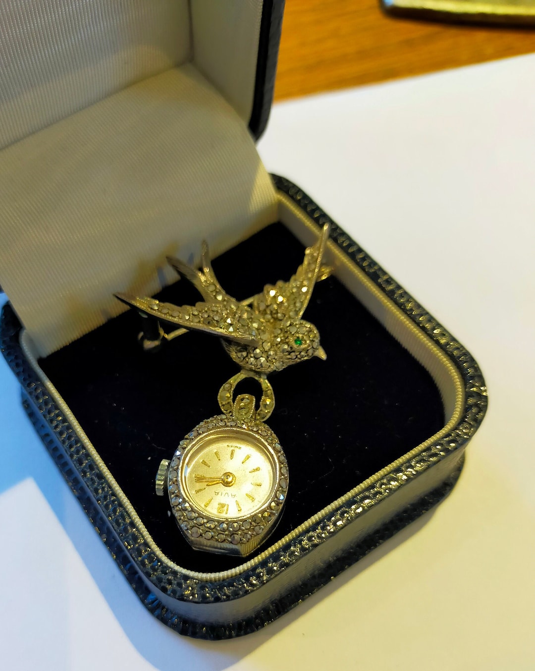 Rare 1950s Silver Working Wind up Avia Watch by UK Full Hallmark ...