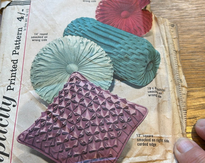 1970's Smocked Cushions. Bolster, Square and 2 Round Cushion Patterns ...