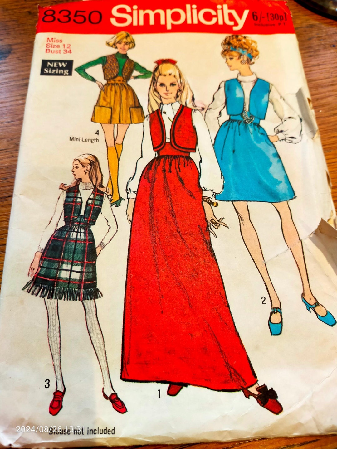 1960s Skirt & Bolero Sewing Pattern: Simplicity 8350, Size 12 Bust 34" - Etsy