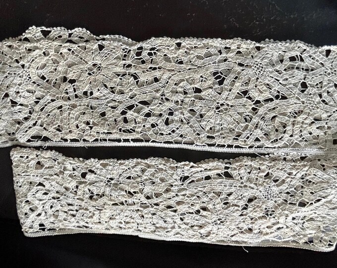 Battenberg Lace Cuffs Antique Edwardian Cuffs With Flowers Very Rare ...