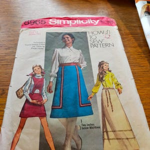 3 Vintage Skirts Mini Midi or Long Cut Simplicity 8965 Vintage Sewing ...