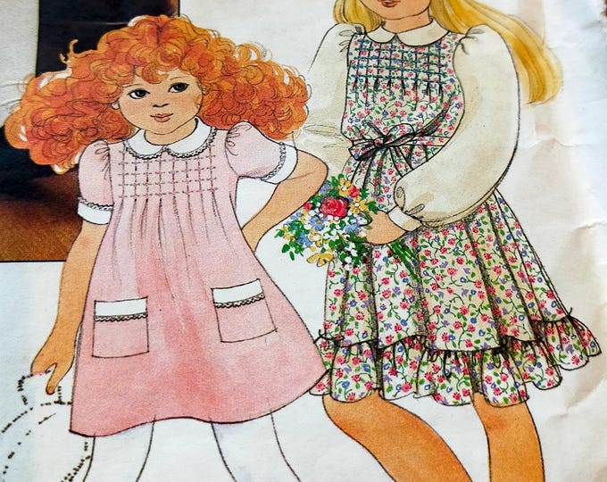 Little Vogue Cut & Complete Sewing Pattern Childs Smocked Dress With ...
