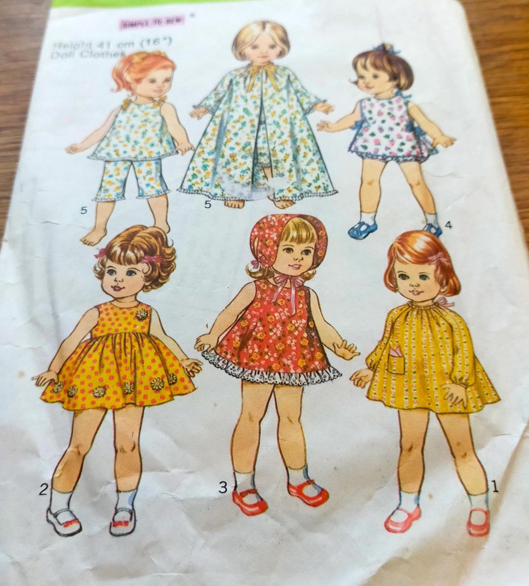 6 Dolls Outfits for 16" Doll. Baby Dolls, Nightgown, Dressing Gown, 3 ...