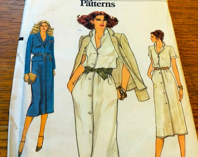 Easy to Sew Vogue Button Front Dress and Jacket With Scallop Edge ...