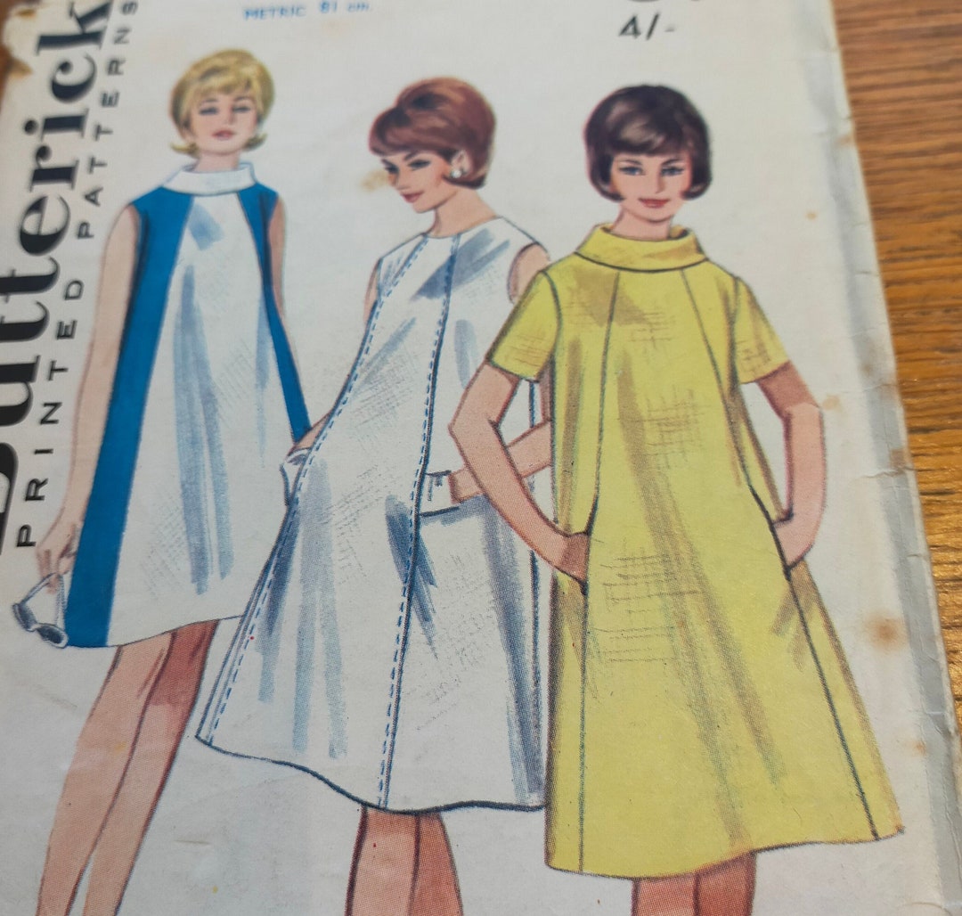 1 Vintage 1960s Cowl Neck or Scoop Maternity Dress With Pockets ...