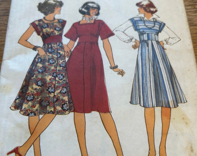 1 Square Neck Dress Uncut Sewing Pattern With Raglan Cap Sleeve or ...