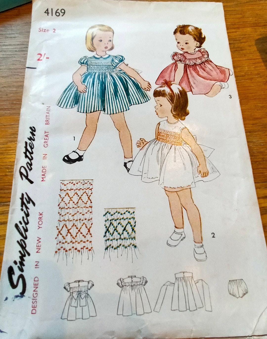 1940s Very Rare Girl Smocked Dress for 1 2 Year Old and Knickers Uncut ...
