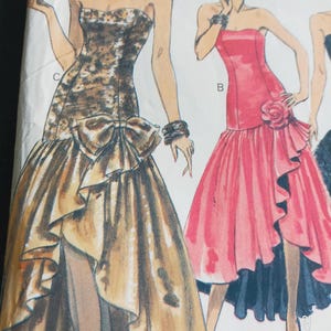 Rare 1980s Vogue Waterfall Evening Dress Sleeveless and Backless Uncut ...