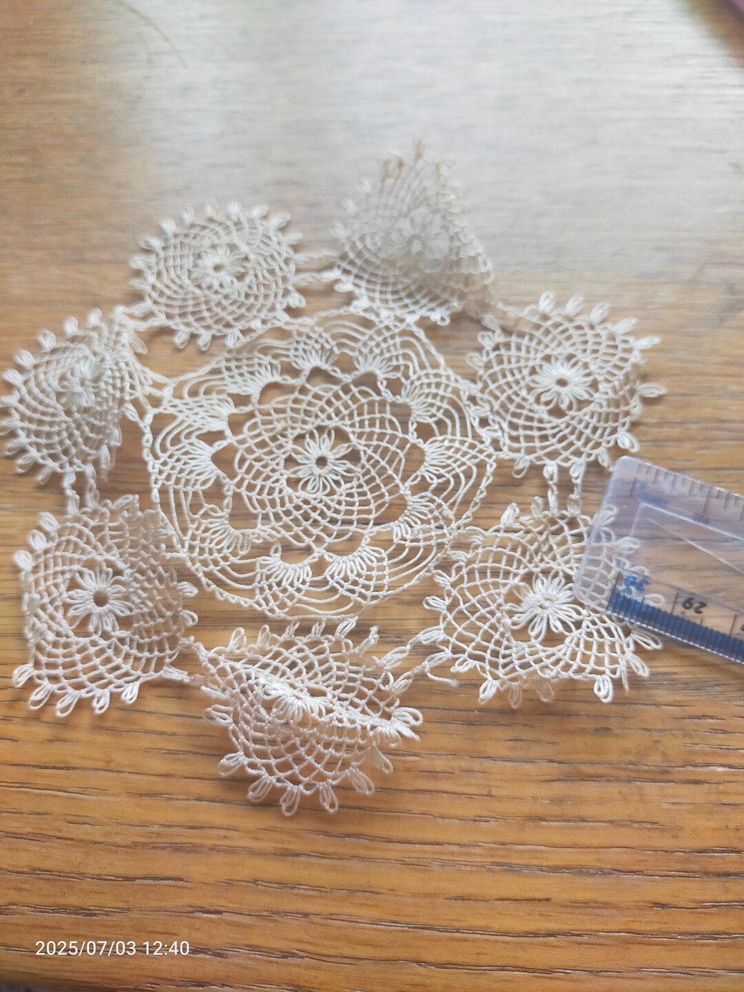 Antique Lace Cotton Lace Mat Circular in Perfect Condition 5" Diameter ...