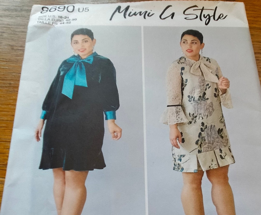 Mimi G Designer Dress With Pleated Hem Simplicity 8690 Uncut Vintage ...