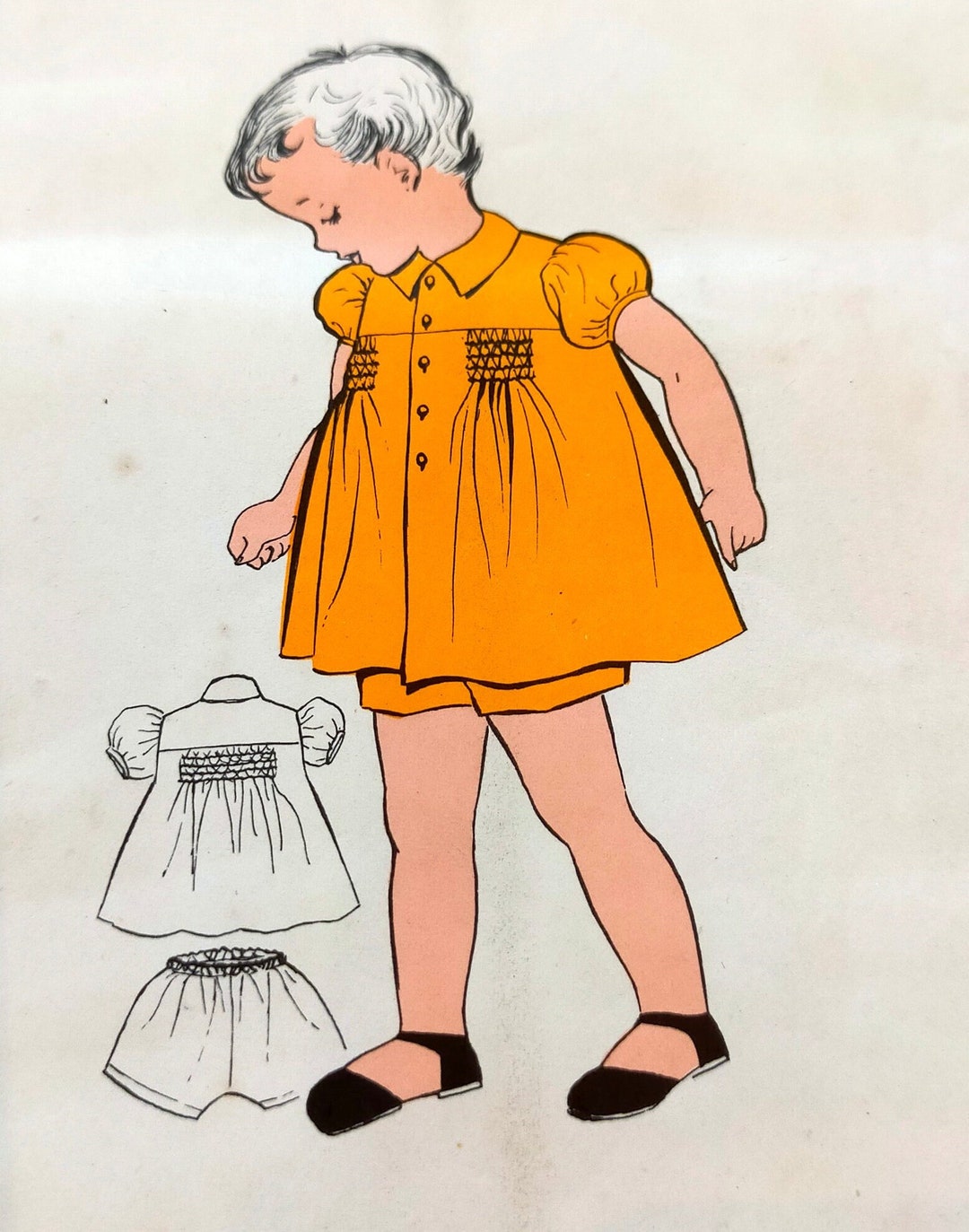1940s Very Rare Boys/girls Smocked Top and Pants Sewing Pattern Uncut ... 1940s Very Rare Boys/girls Smocked Top and Pants Sewing Pattern Uncut ...