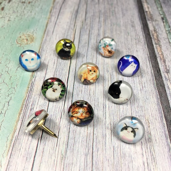 Decorative Cat Push Pins Cork Board Pins Cat Drawing Pins | Etsy