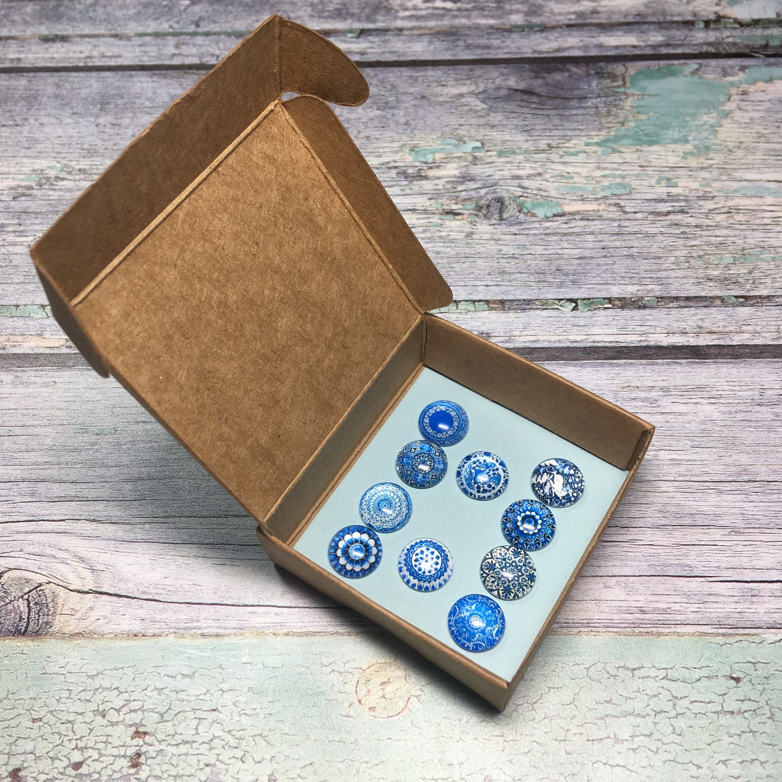 Decorative Push Pins Blue & White Push Pins Blue Patterned - Etsy