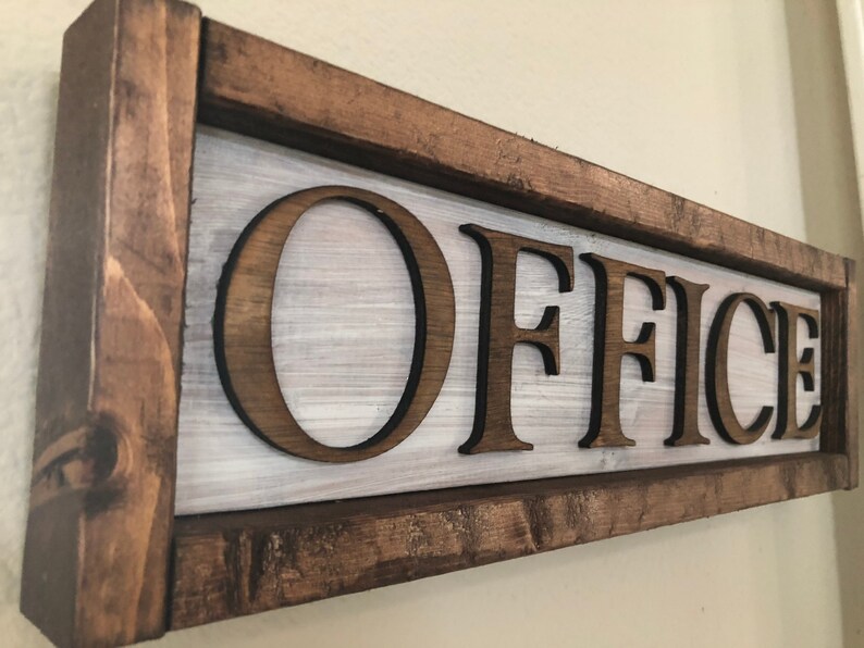 Home Office Wood Sign Laser Cut Office Decor 3D Art for Den - Etsy