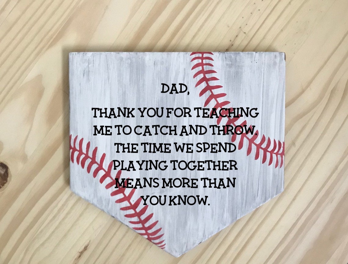 Baseball Fathers Day Gift for Dad, Gift From Kids to Dad, Softball Wood ...
