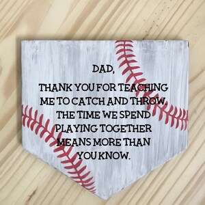 Baseball Fathers Day Gift for Dad, Gift From Kids to Dad, Softball Wood ...