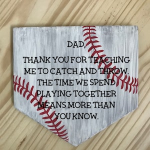 Baseball Fathers Day Gift for Dad, Gift From Kids to Dad, Softball Wood ...