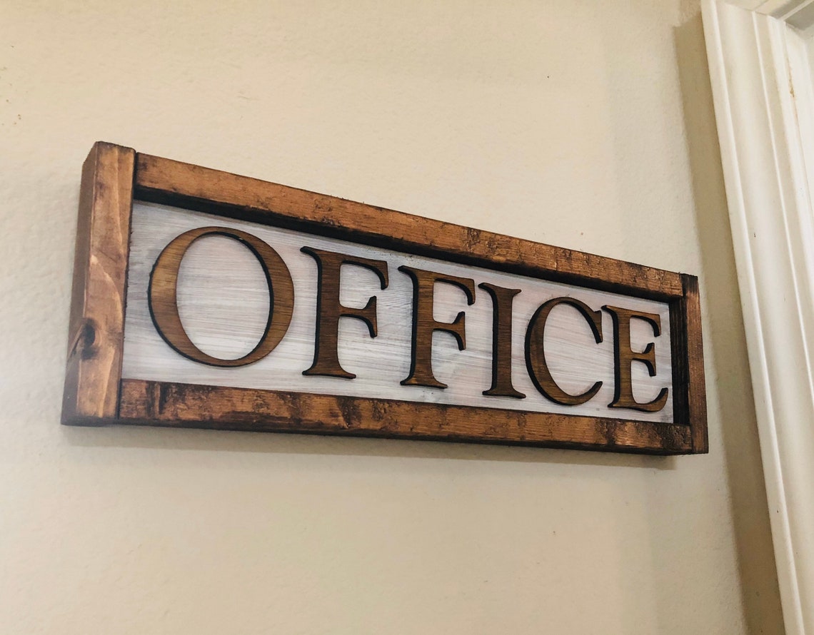Home Office Wood Sign Laser Cut Office Decor 3D Art for Den - Etsy