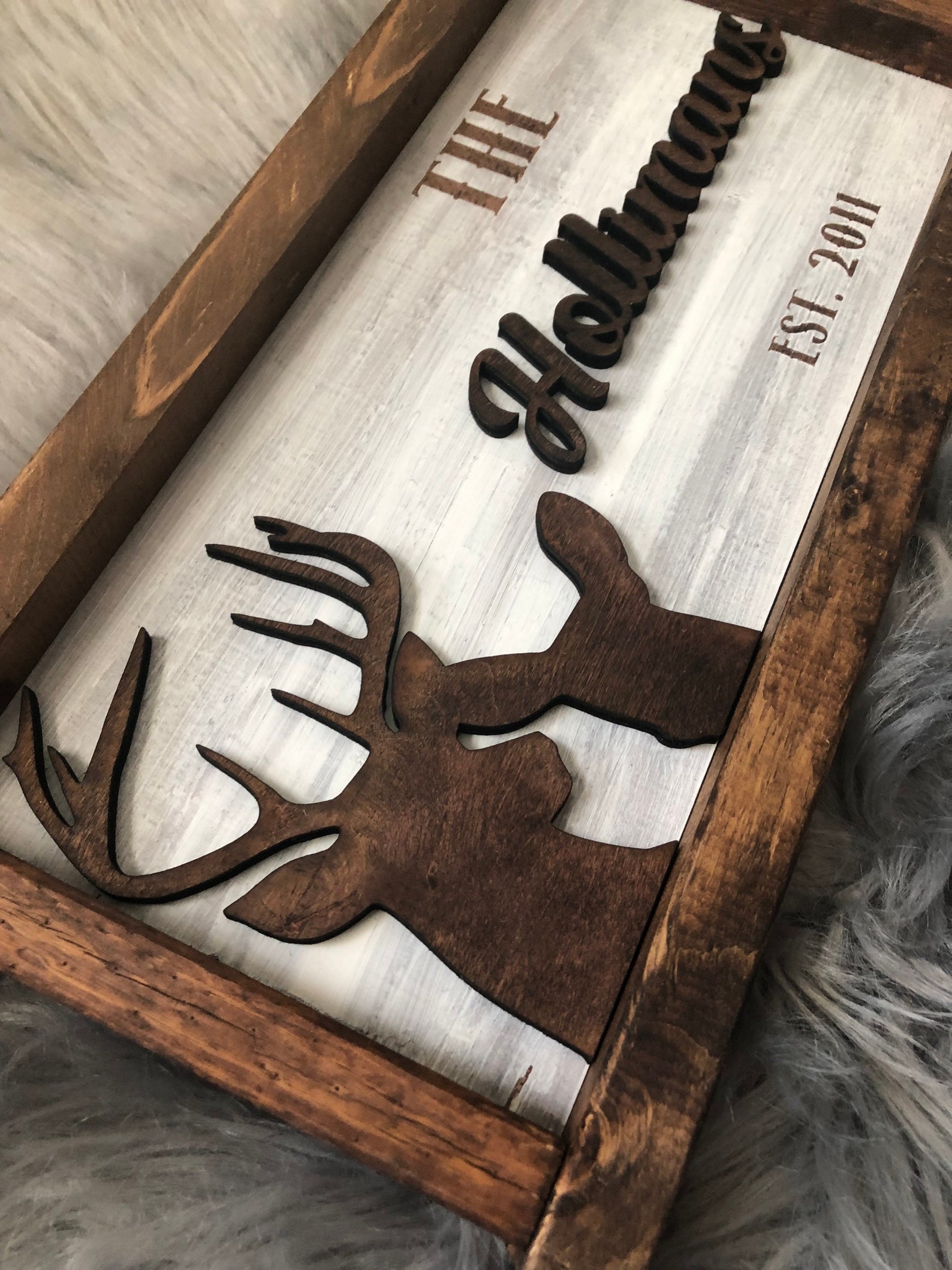 Rustic Personalized Deer Sign Anniversary Gift for Him Cabin - Etsy
