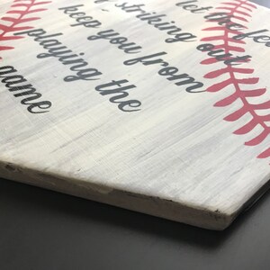 Baseball Decor, Never Let the Fear Quote, Wood Plaque, Rustic Wall ...