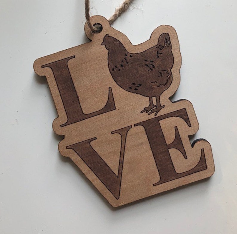 Chicken Engraved Christmas Ornament Hen Love Gift Tag Wood - Etsy