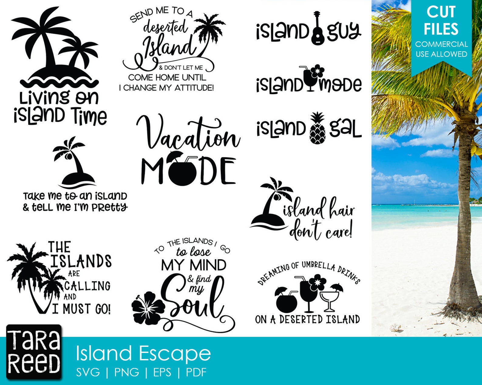 Island Escape Island Vacation SVG and Cut Files for Crafters - Etsy