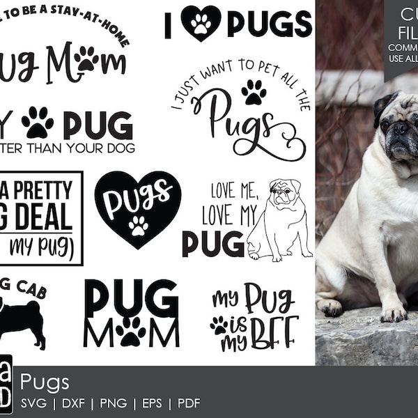 Pug Svg - Etsy