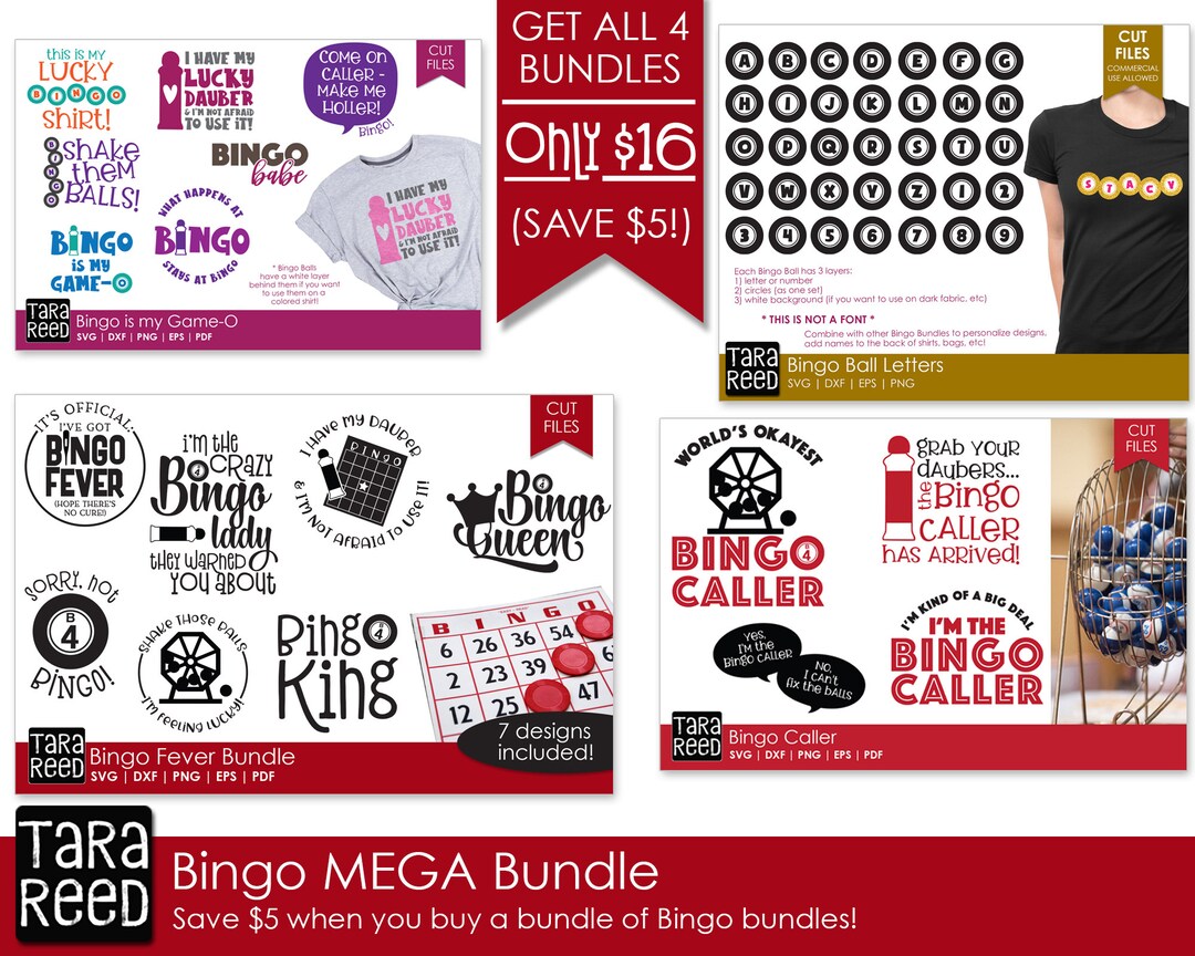 Bingo MEGA Bundle Bingo SVG and Cut Files for Crafters - Etsy