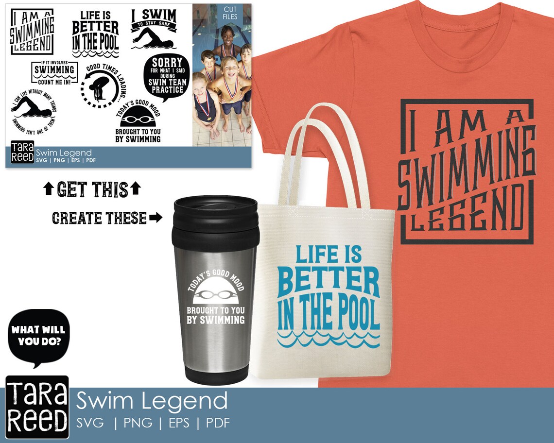 Swim Legend Swim SVG and Cut Files for Crafters - Etsy