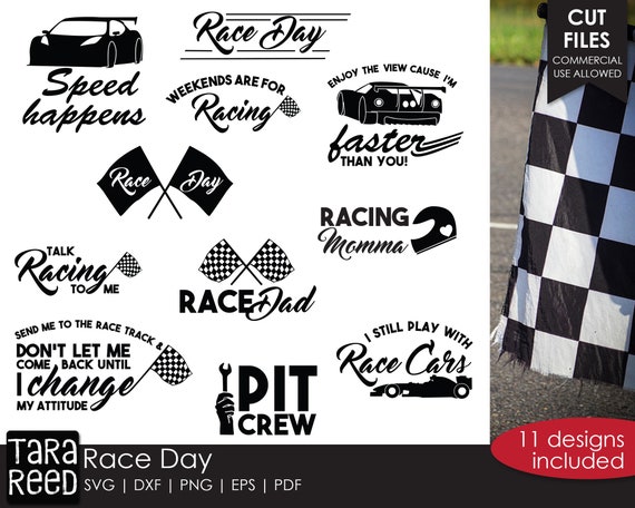 Race Day Car Racing Svg And Cut Files For Crafters Etsy