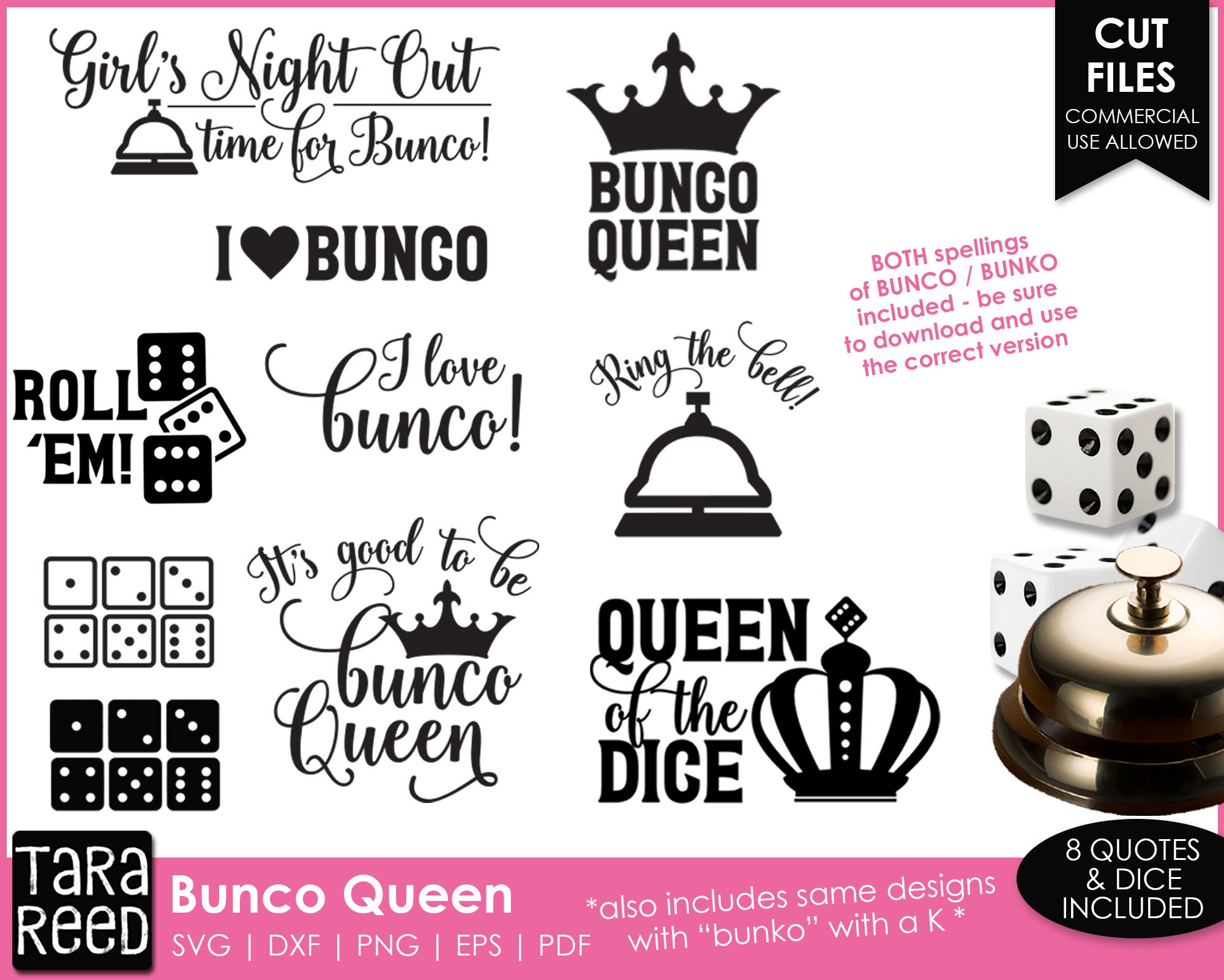 Bunco Queen - Bunco / Bunko SVG and Cut Files for Crafters - Etsy