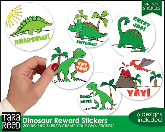 Printable Dinosaur Reward Stickers for Kids - Etsy