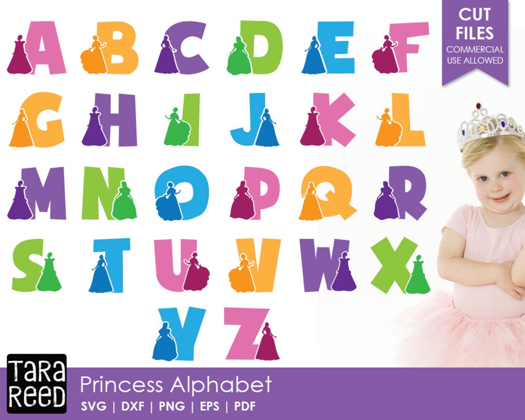 Princess Alphabet Princess SVG and Cut Files for Crafters - Etsy