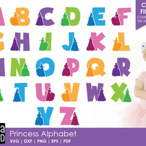 Princess Alphabet Princess SVG and Cut Files for Crafters - Etsy