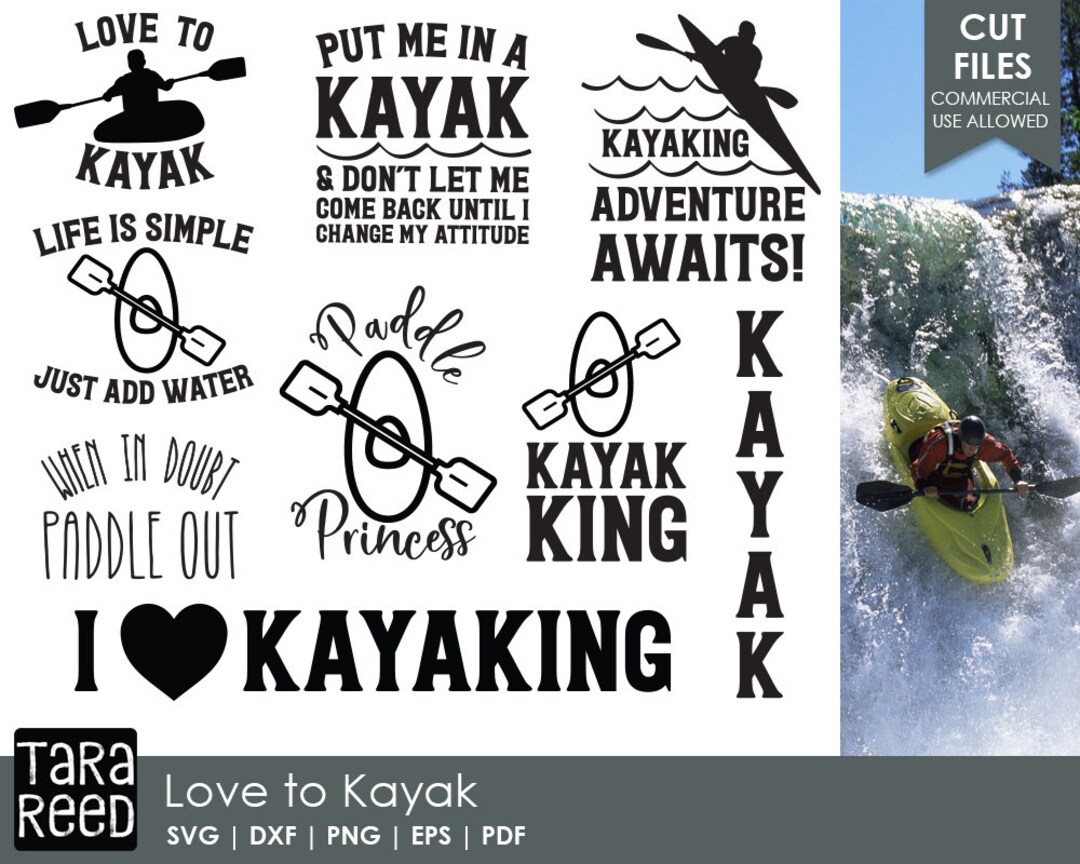 Love to Kayak - Kayak SVG and Cut Files for Crafters - Etsy