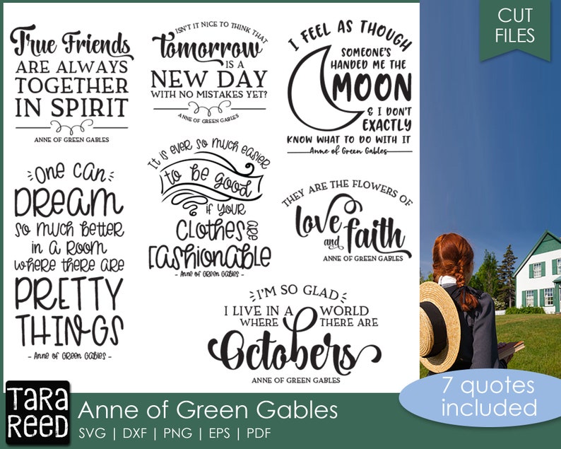 7 Anne of Green Gables Quotes - SVG and Cut Files for Crafters - Etsy